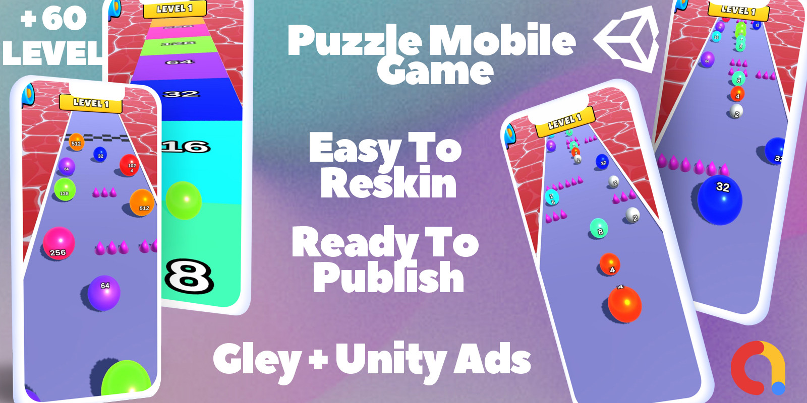 Ball Run 2048 - Puzzle Mobile Unity Game by BokoSloth | Codester