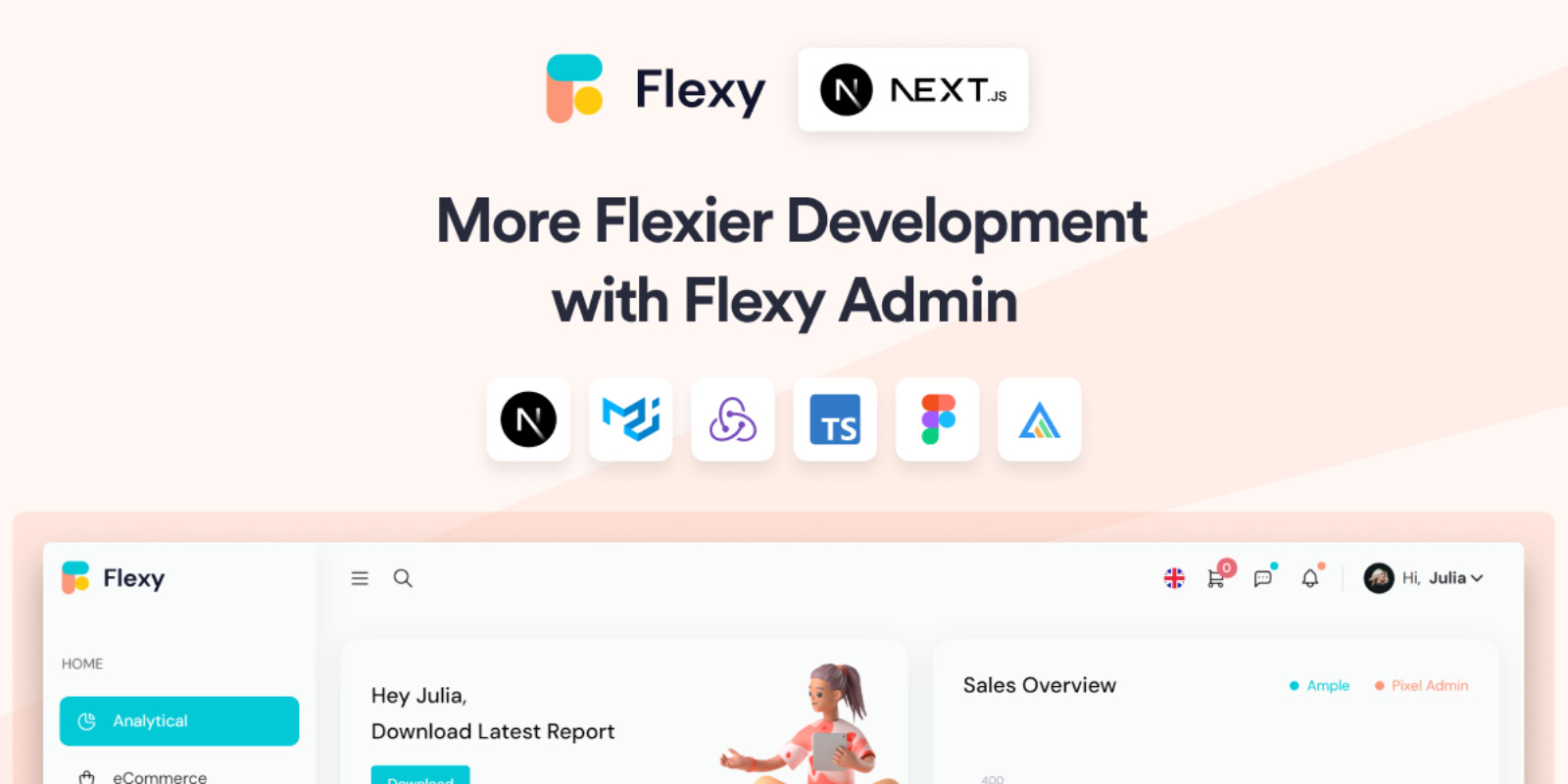 Flexy NextJs Admin Dashboard Template by Wrappixel | Codester