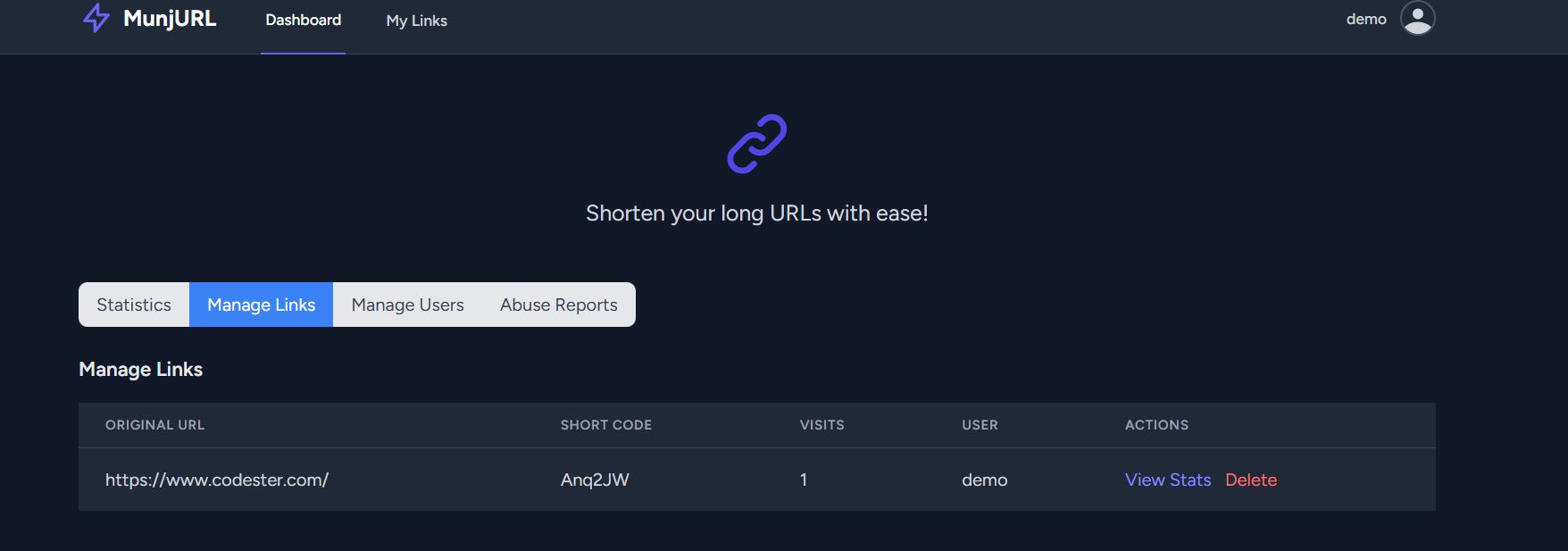 Munjurl - Modern URL Shortener by Munj | Codester