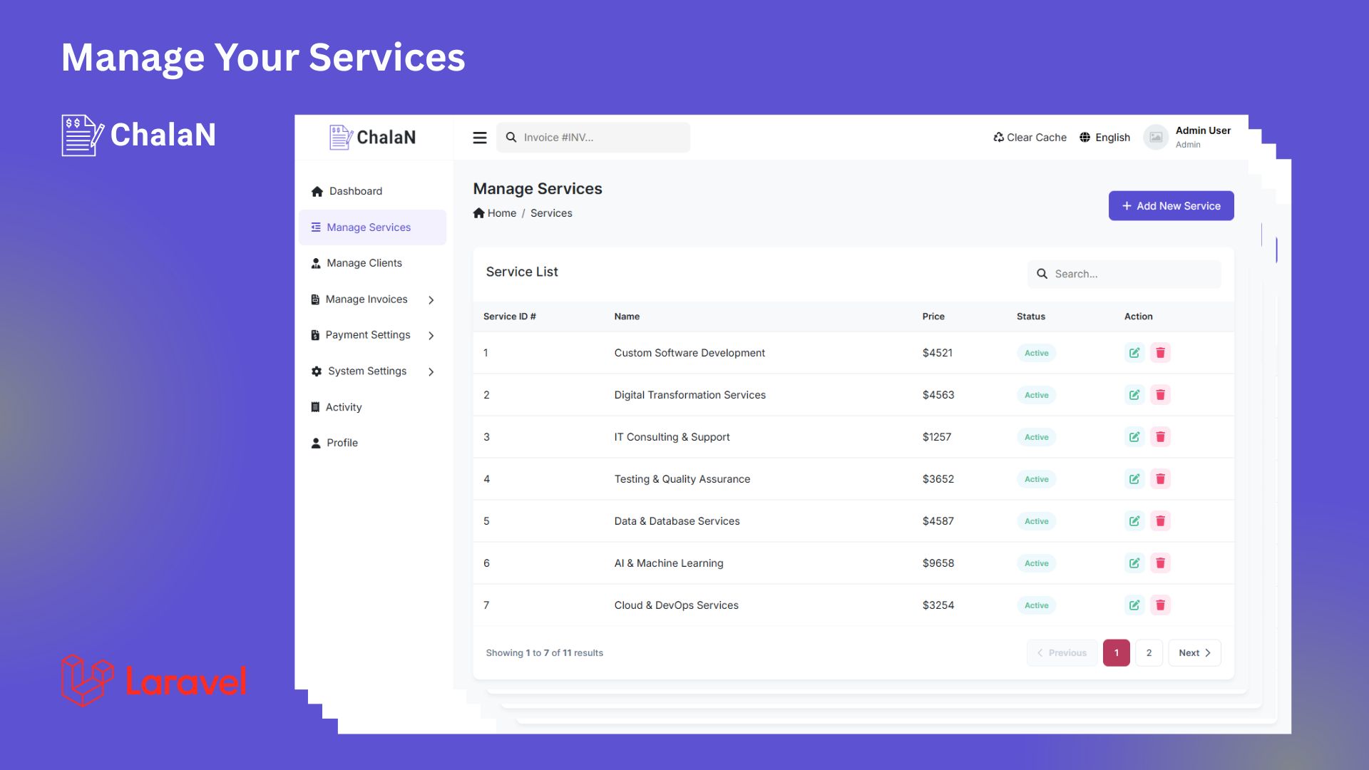ChalaN - Laravel Invoice Management System | Codester