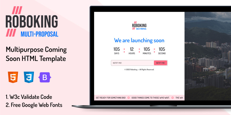 Roboking - Multi Proposal Coming Soon Template | Codester