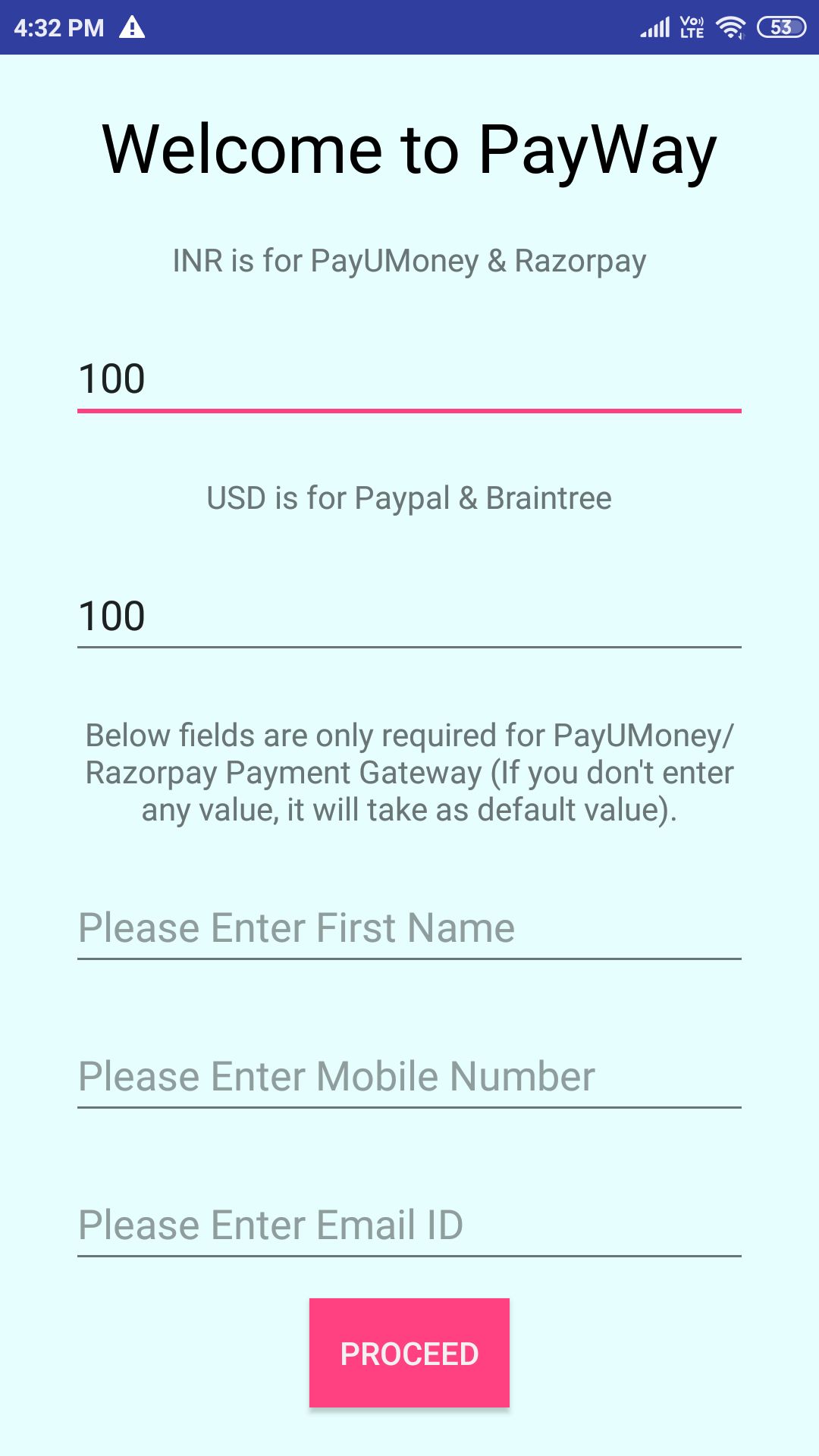 PayWay - Payment Gateway Android App Source Code by Mehul | Codester