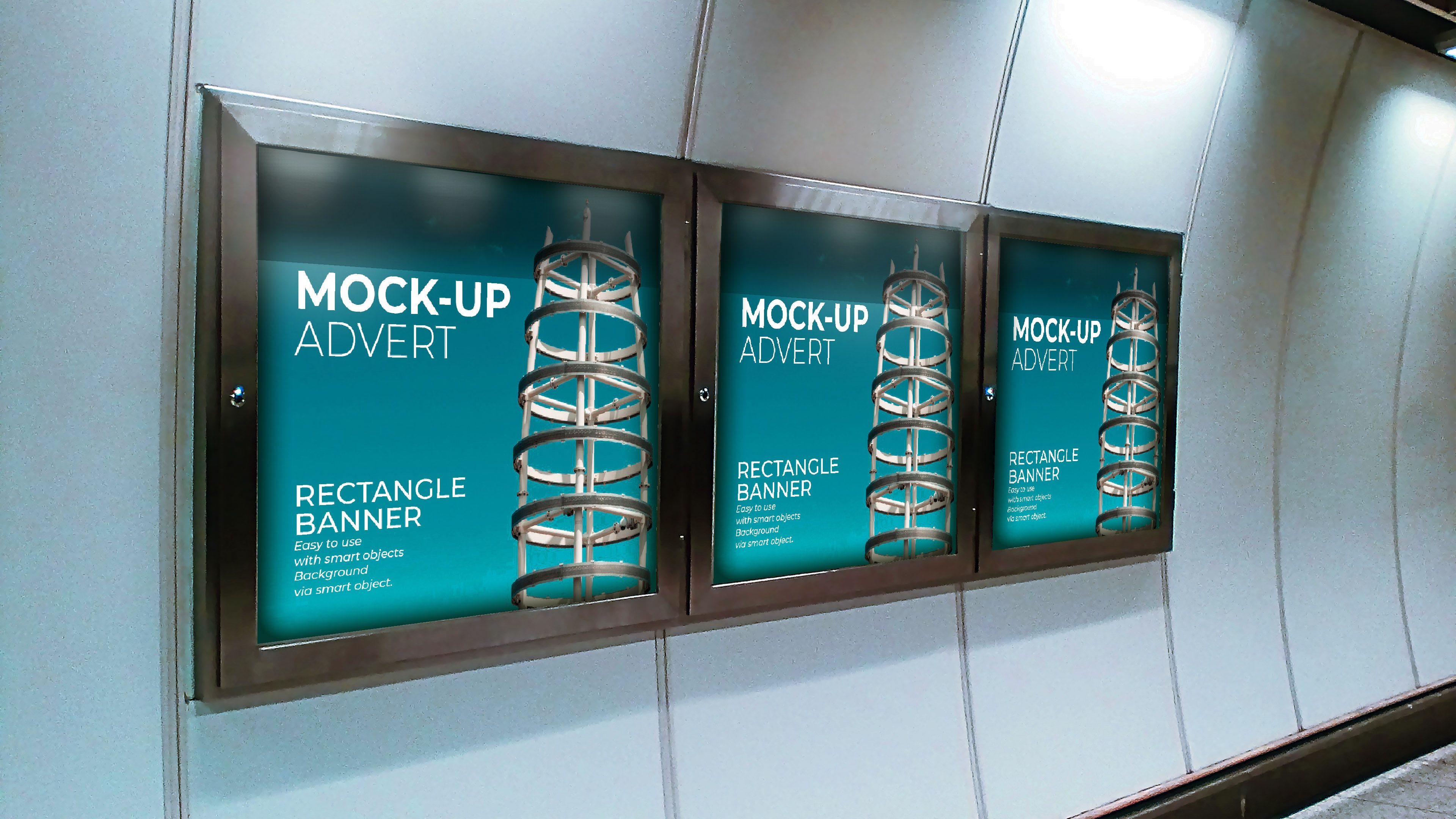 Metro Rectangle Banners Advert Mock-up - PSD by Graphicques | Codester