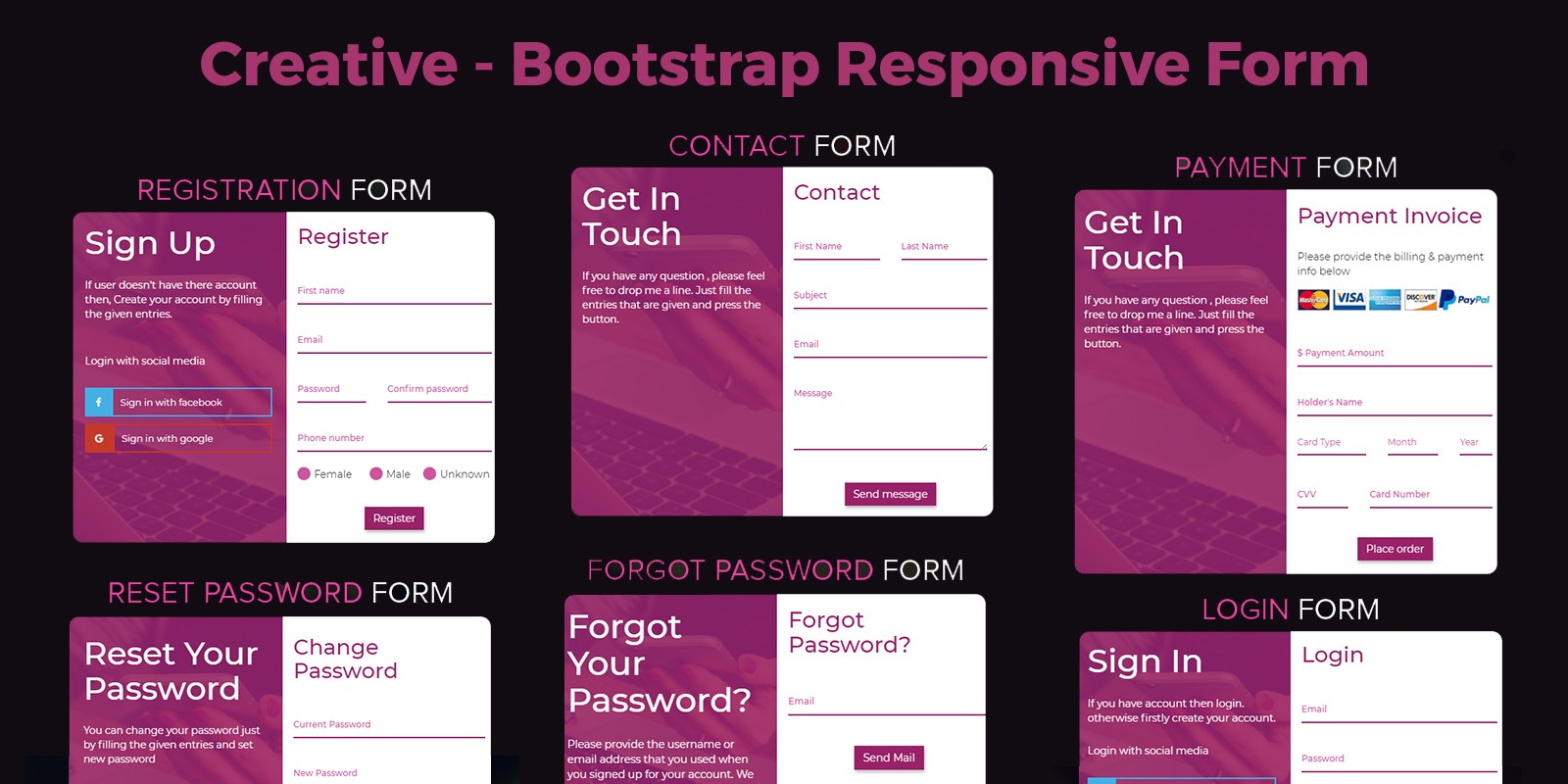 Creative - Bootstrap Responsive Popup Form by Krcreative18 | Codester