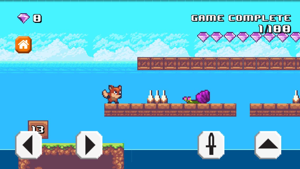 8 Bit Fox - Platform Game Buildbox Template by Volkankutlubay | Codester
