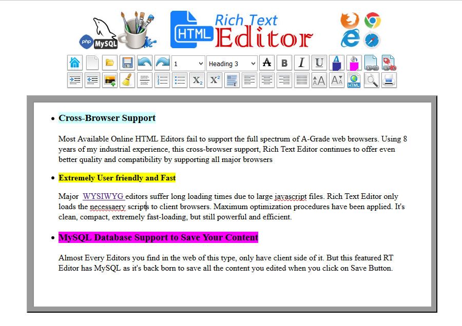 Rich Text Editor Fasdrink