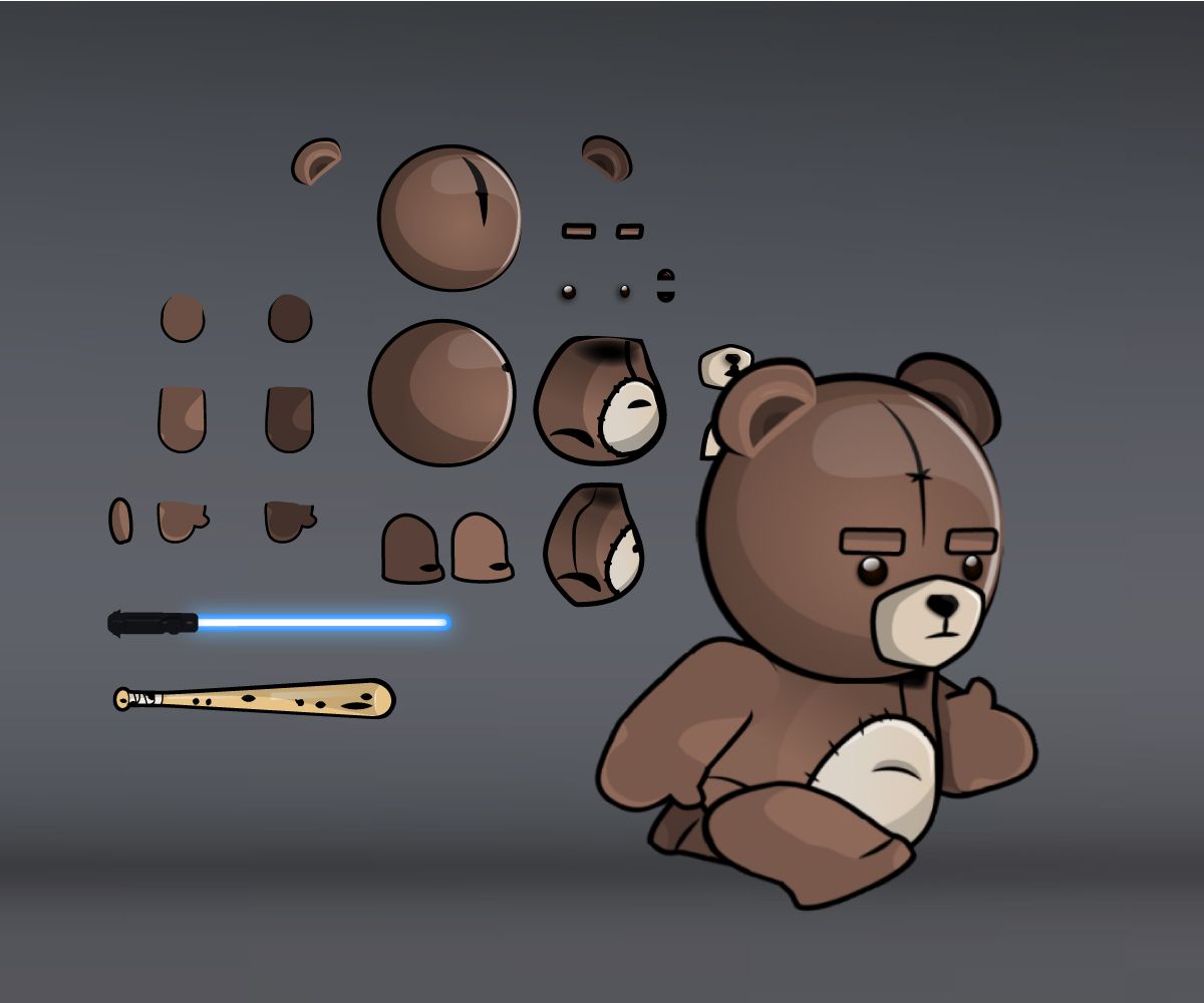 Teddy Bear 2D Game Character Sprites by HamzaCavus | Codester