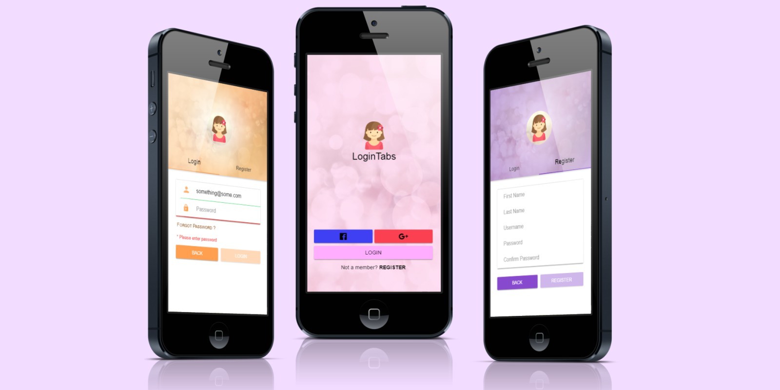 Login Tabs Ionic Marketplace