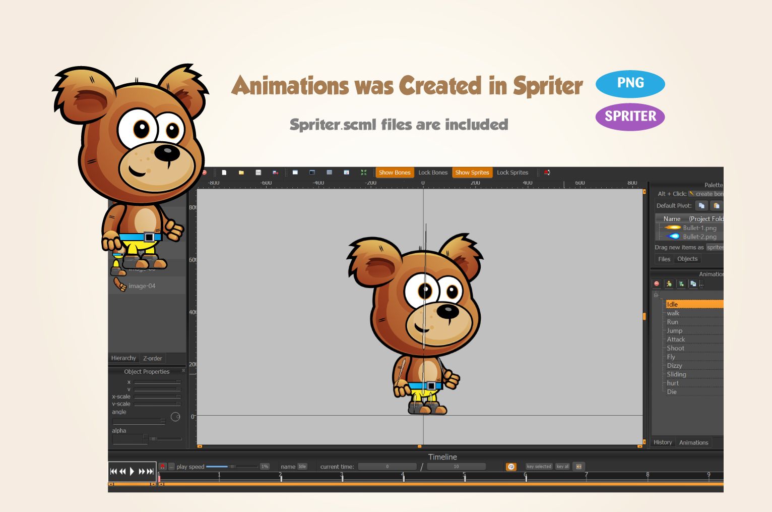 Bear 2D Game Characte Sprites by DionArtworks | Codester