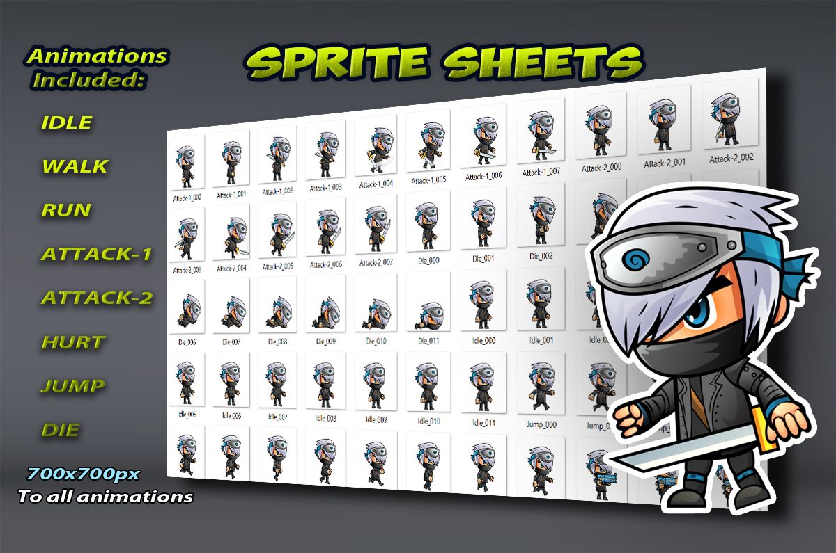 Ninja Game Sprites Set by DionArtworks | Codester