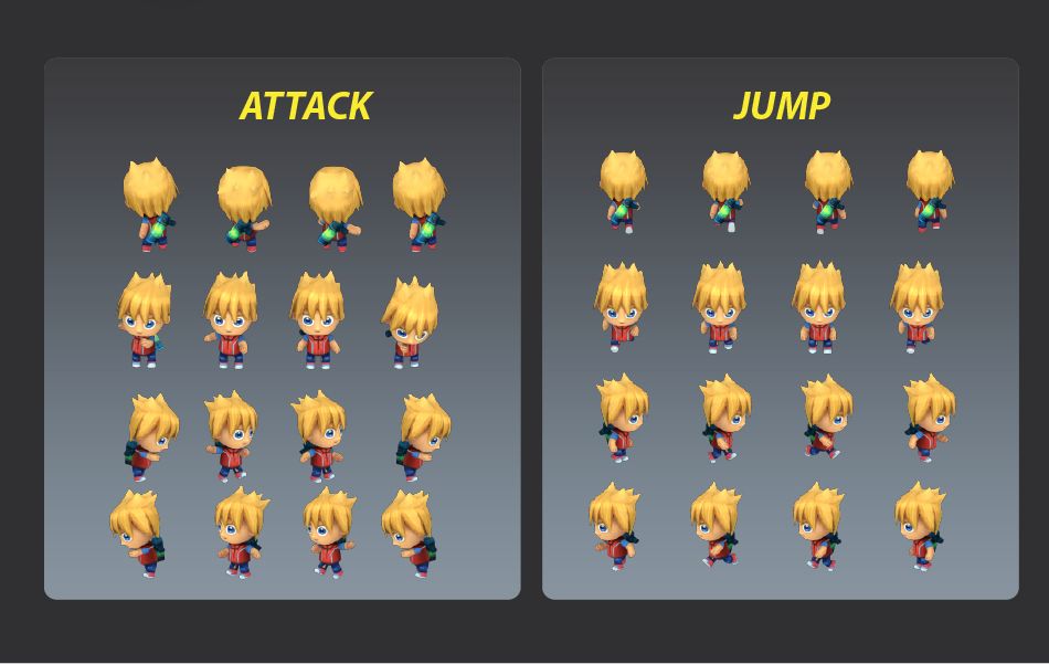 4-Directional Game Character Sprites by DionArtworks | Codester