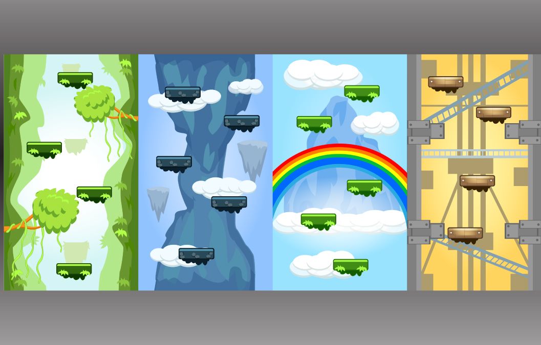 16 Jump Vertical Game Backgrounds Pack | Codester