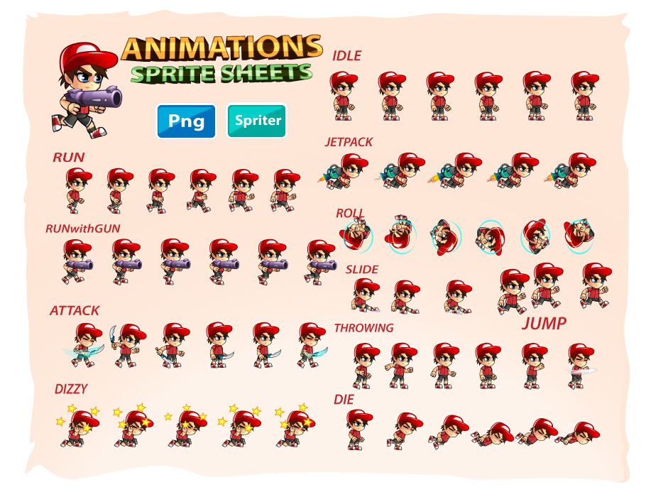 2D Game Character Sprites by DionArtworks | Codester