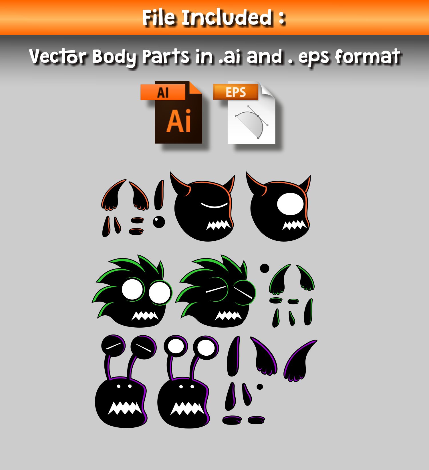 3 Shadow Enemy Monsters 2D Characters by Prmsdk | Codester