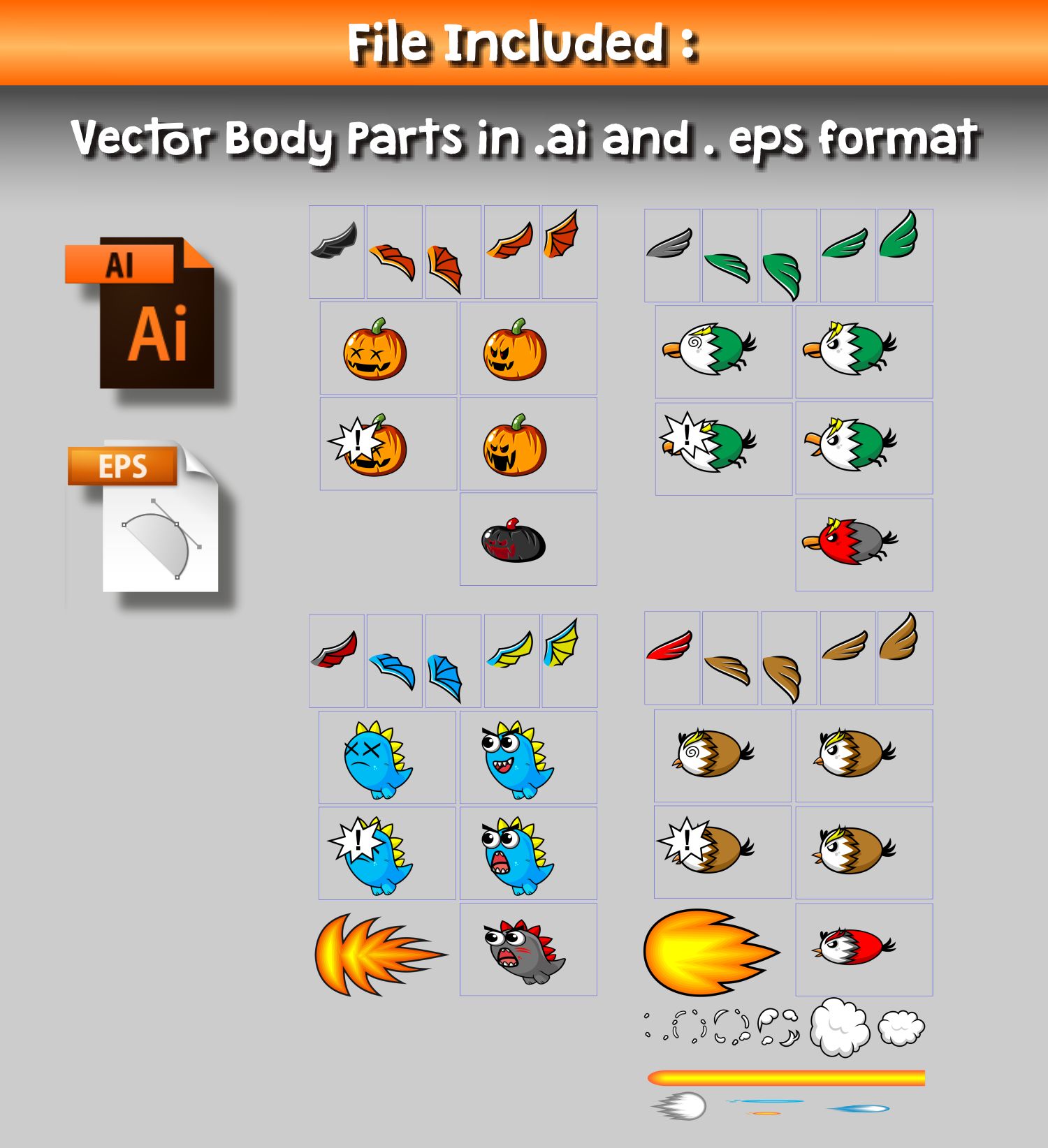 4 Fly Enemy Pack Game Sprite by Prmsdk | Codester