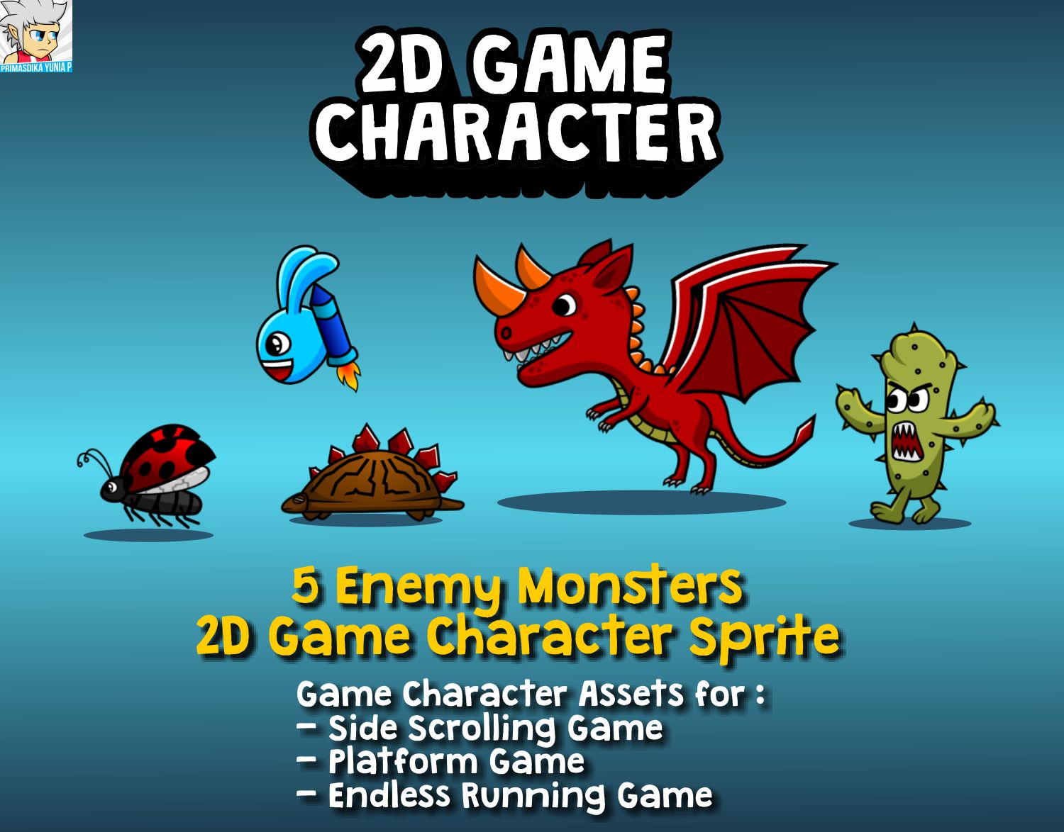 5 Enemy Monsters 2D Game Character Sprite by Prmsdk | Codester