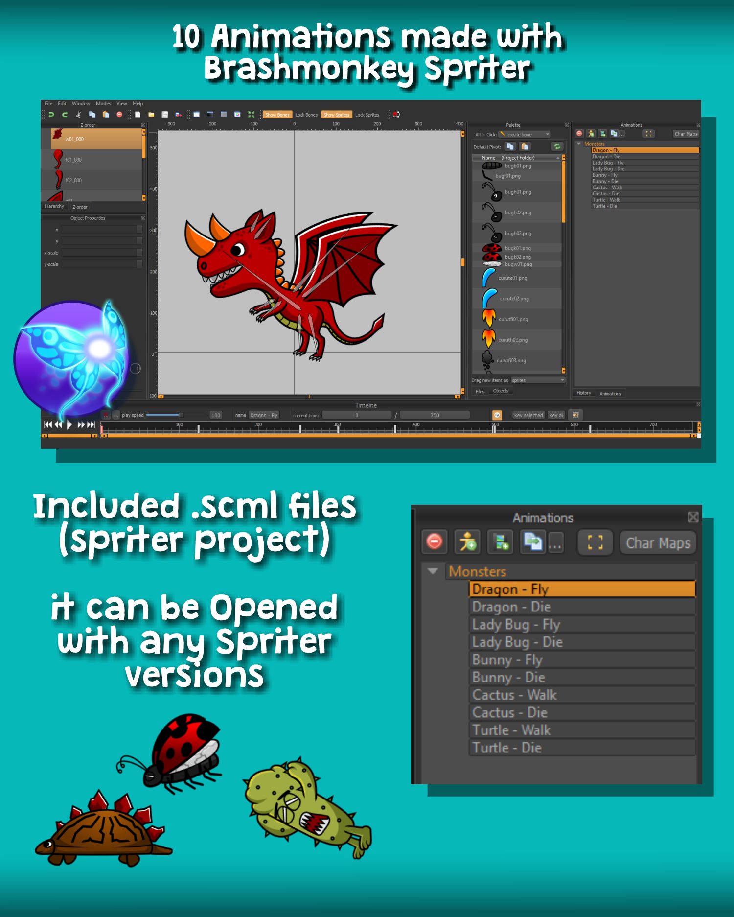 5 Enemy Monsters 2D Game Character Sprite by Prmsdk | Codester